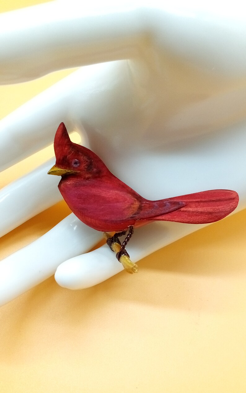 Vintage Takahashi Style Red Cardinal Bird Pin Brooch - Etsy