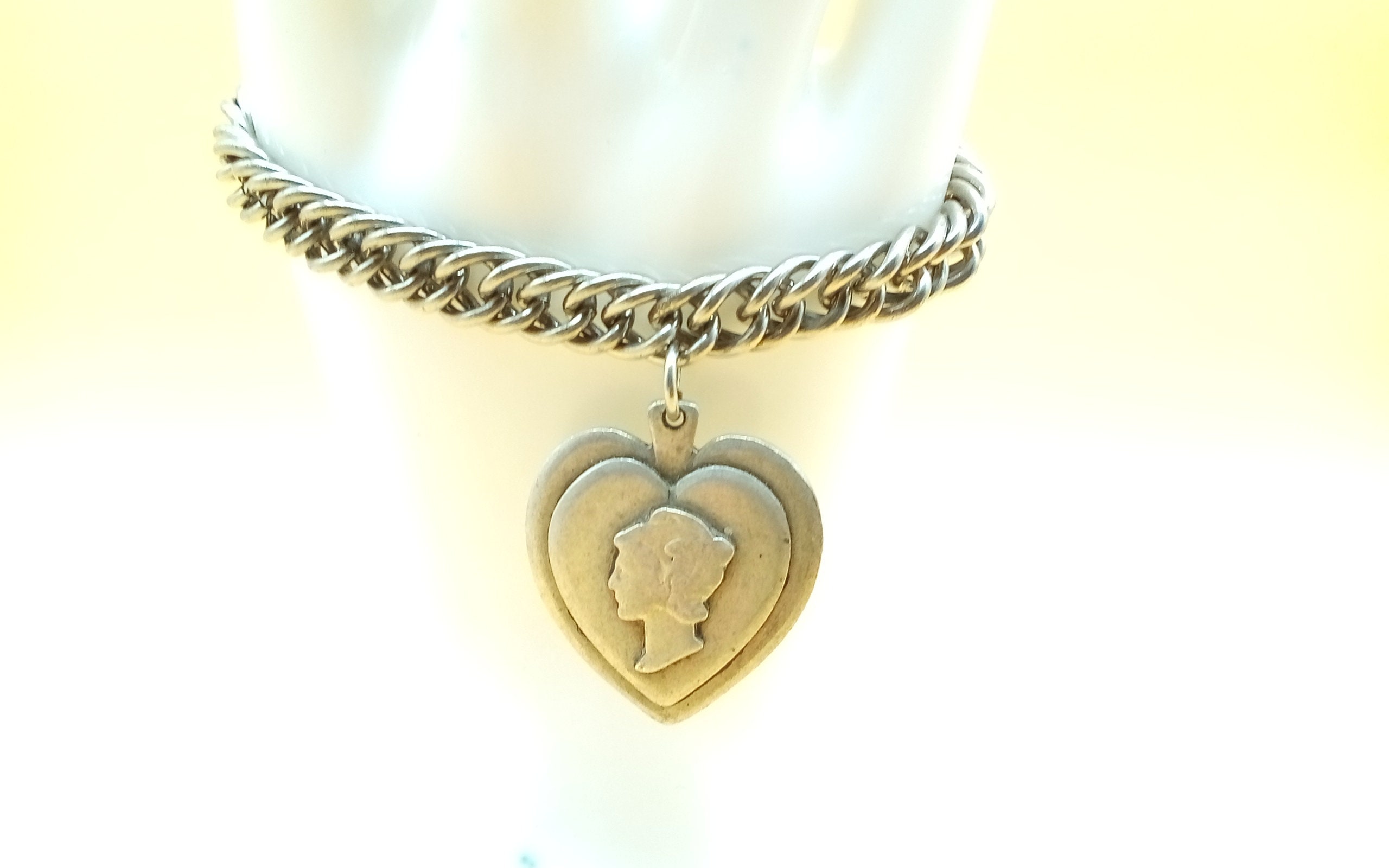Vintage Solid Silver Liberty Wearing Phrygian Cap Trench Art Heart ...