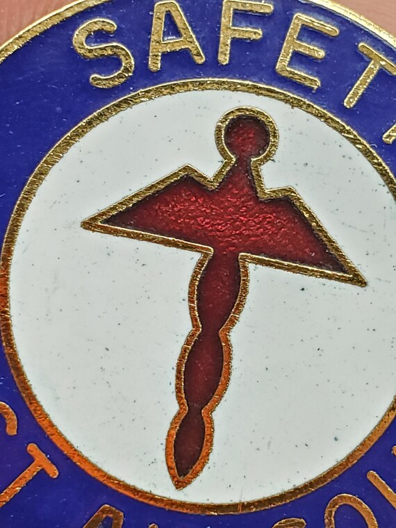 vintage enamel Safety First Aid Squad pin - Gem