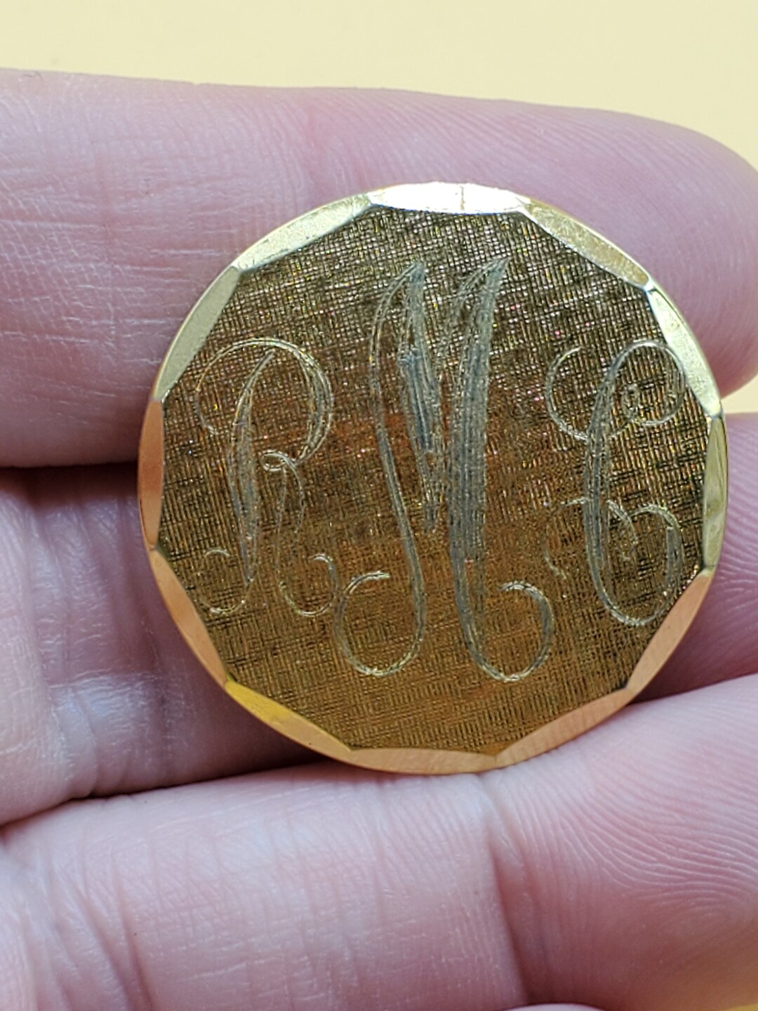 Vintage Monet Round RMC Monogrammed Pin - Etsy