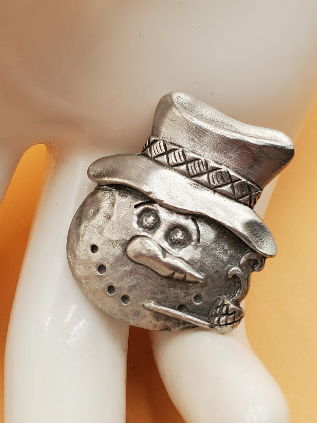 Vintage LCD Pewter Snowman With Pipe Pin - Etsy