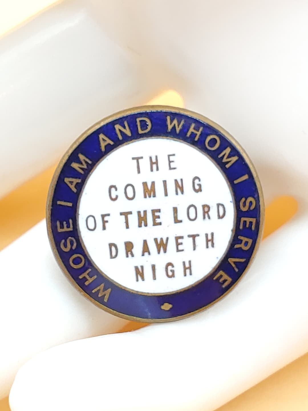 Vintage Enamel Bible Verse Pin - Etsy