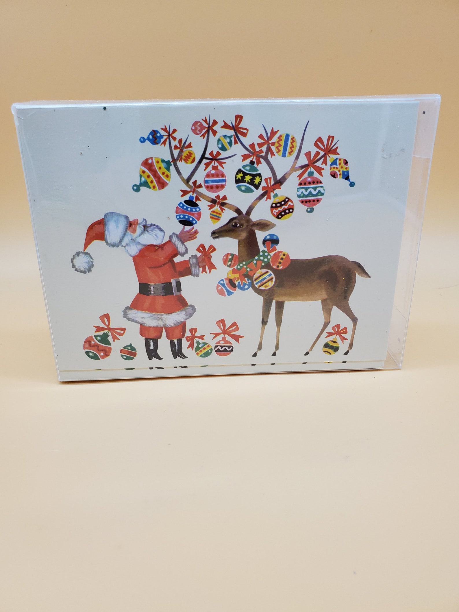 MMA Santa With Reindeer Christmas Cards Box of 20, NOS - Etsy