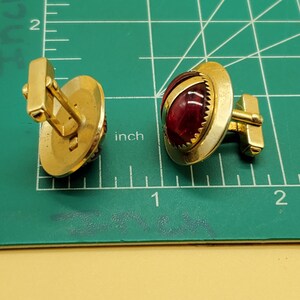 Vintage Anson Gold Plated Red Stone Cufflinks - Etsy