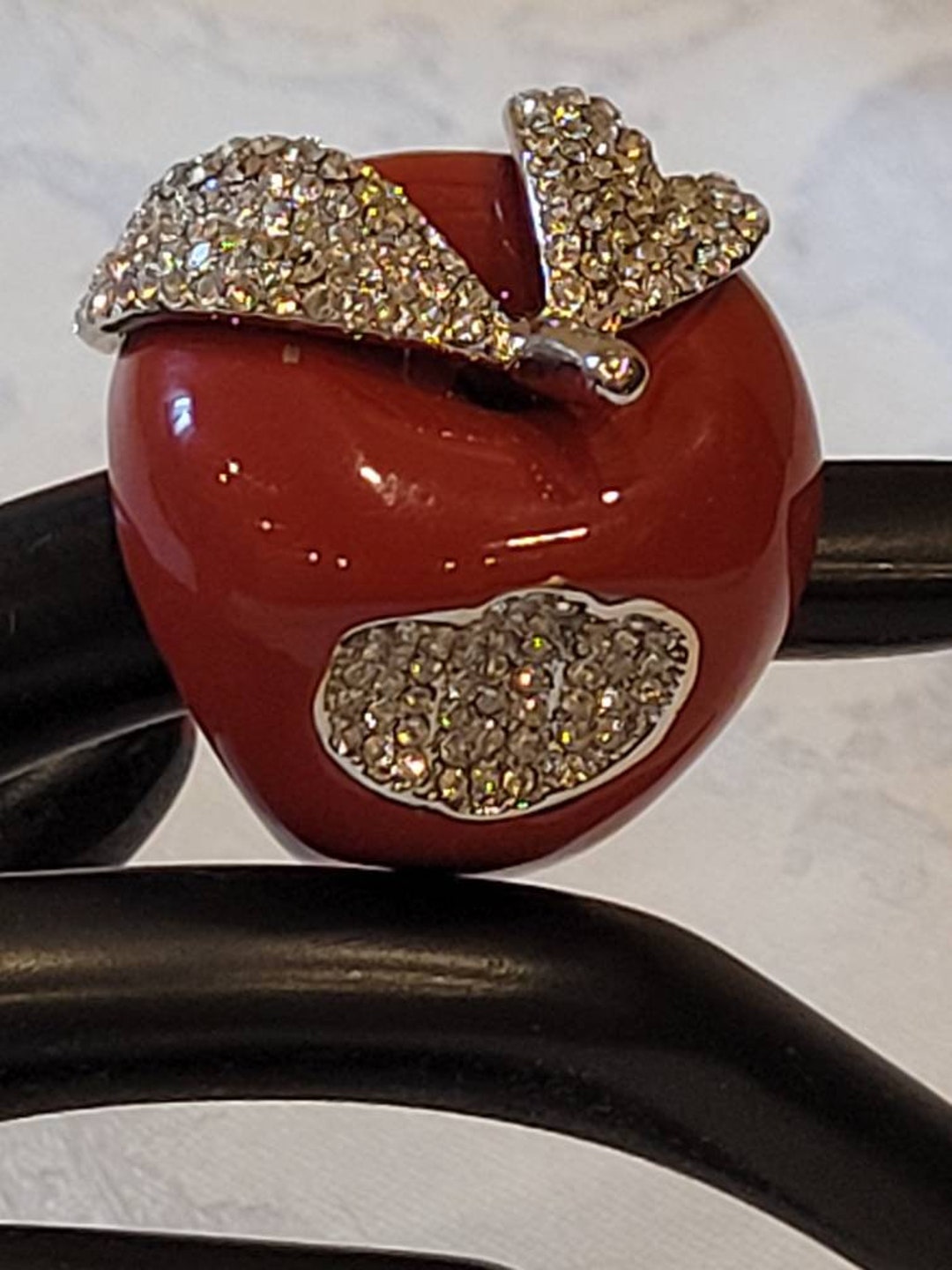 Princess Amanda Borghese Large Red Enamel Crystal Rhinestone Bitten ...