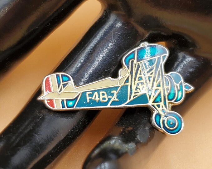 Vintage F4B-1 Enamel Airplane Pin - Etsy
