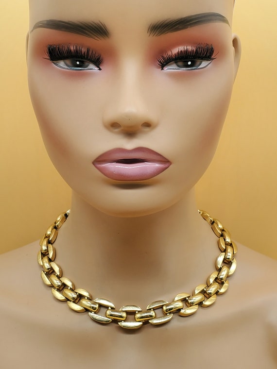 Vintage chunky high end statement chain necklace - Gem