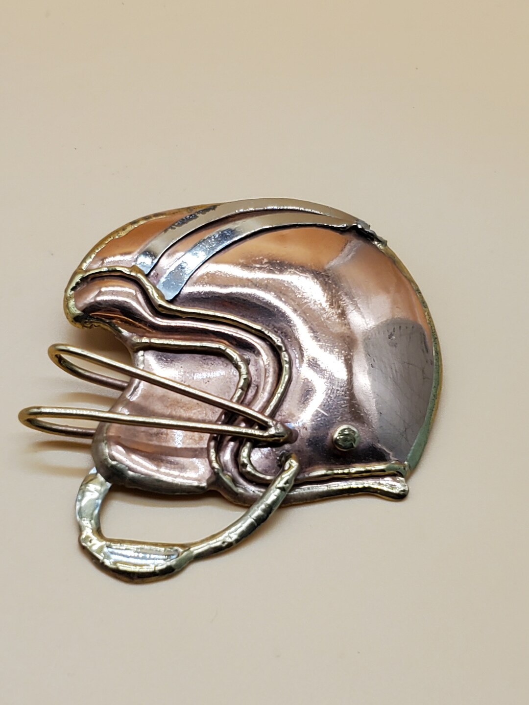Vintage Copper Tone Large Football Helmet Brooch Pendant - Etsy