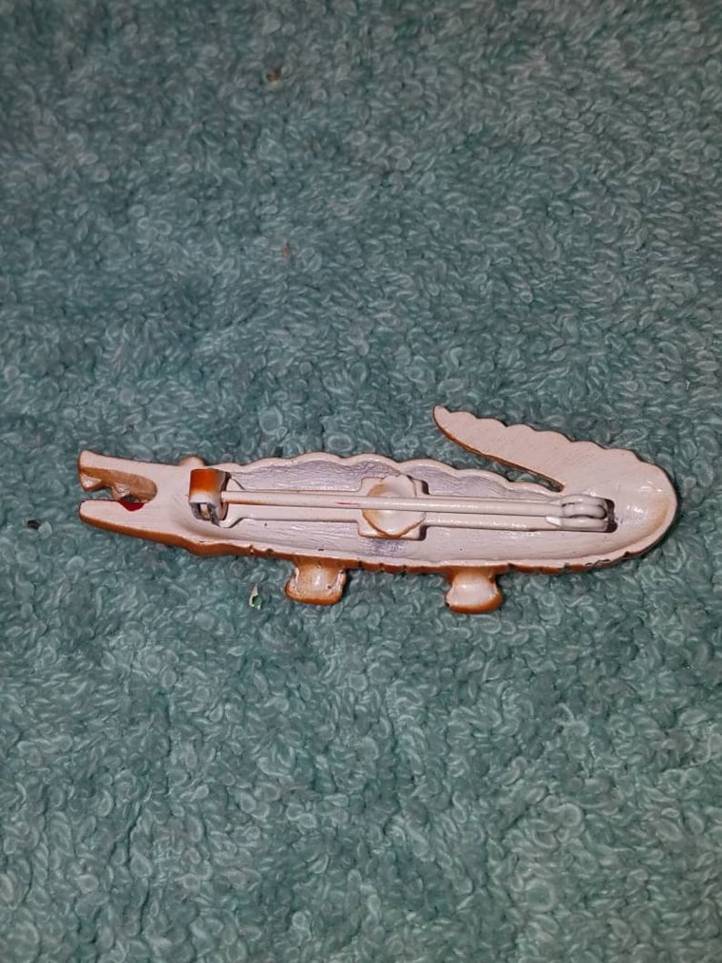 Vintage Brown Enamel Alligator Pin Enamel Alligator Pin - Etsy
