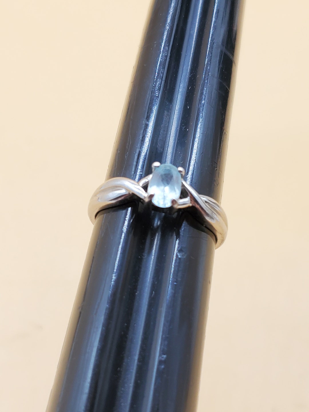 Vintage Sterling Ring With Pale Blue Stone - Etsy