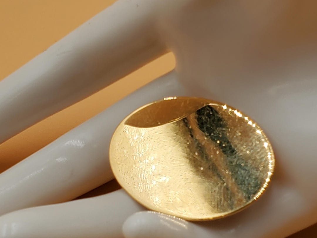 Vintage Simple Gold Tone Round Circle Pin - Etsy