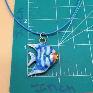 Vintage Cloisonne Style Angel Fish Pendant Necklace - Etsy