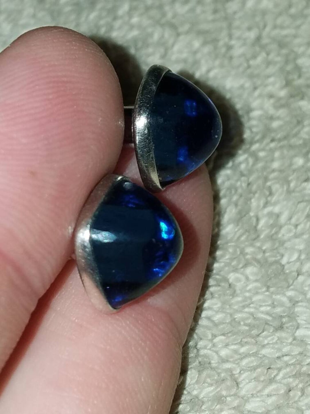 Vintage Swank Blue Stone Cufflinks With Unusual Clap - Etsy