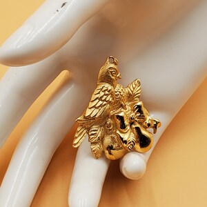 Vintage Robyn Rush 22kgp Patridge in a Pear Tree Brooch - Etsy