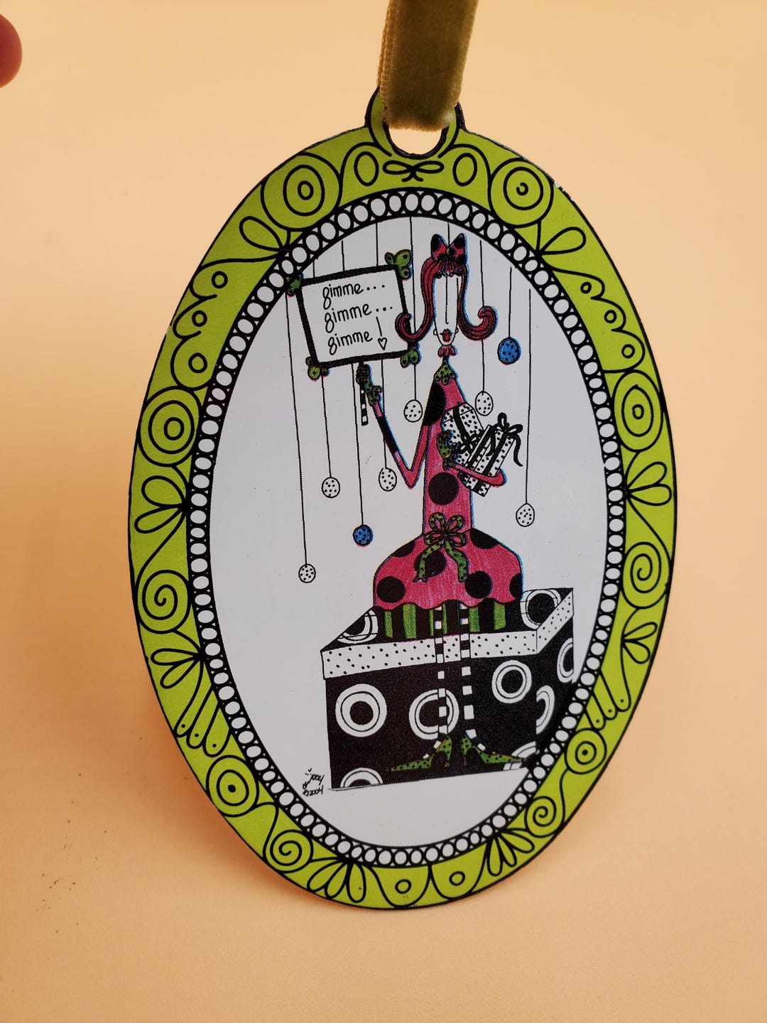 Vintage Dolly Mama's Metal Enamel Gift Tag Ornament - Etsy