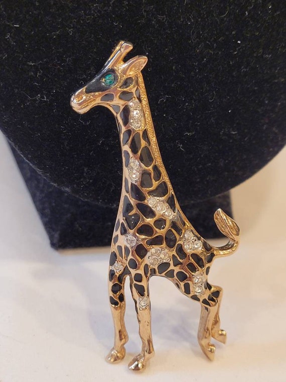 signed art enamel giraffe - Gem