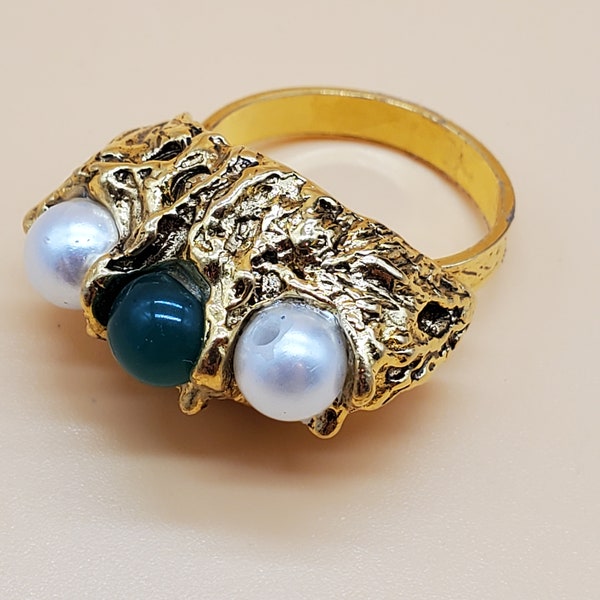 Faux Pearl Ring - Etsy