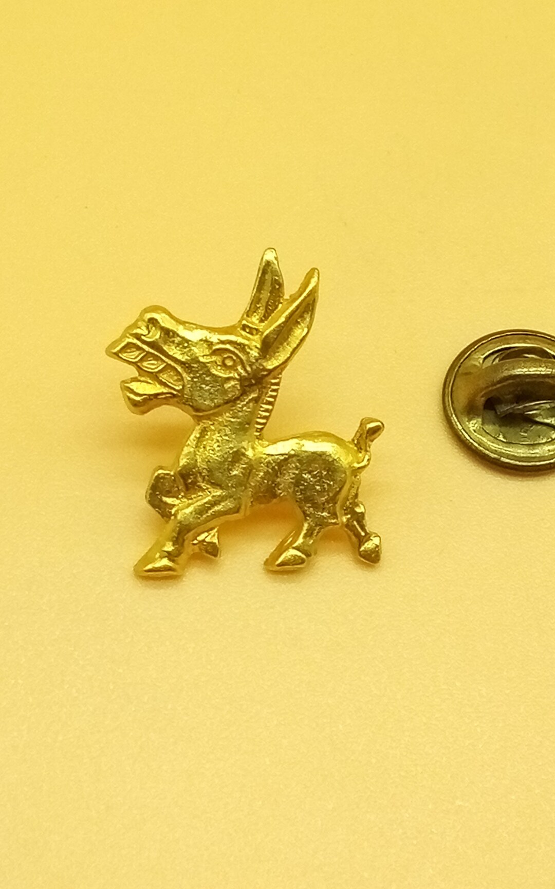 Vintage Democratic Donkey Gold Tone Pin - Etsy