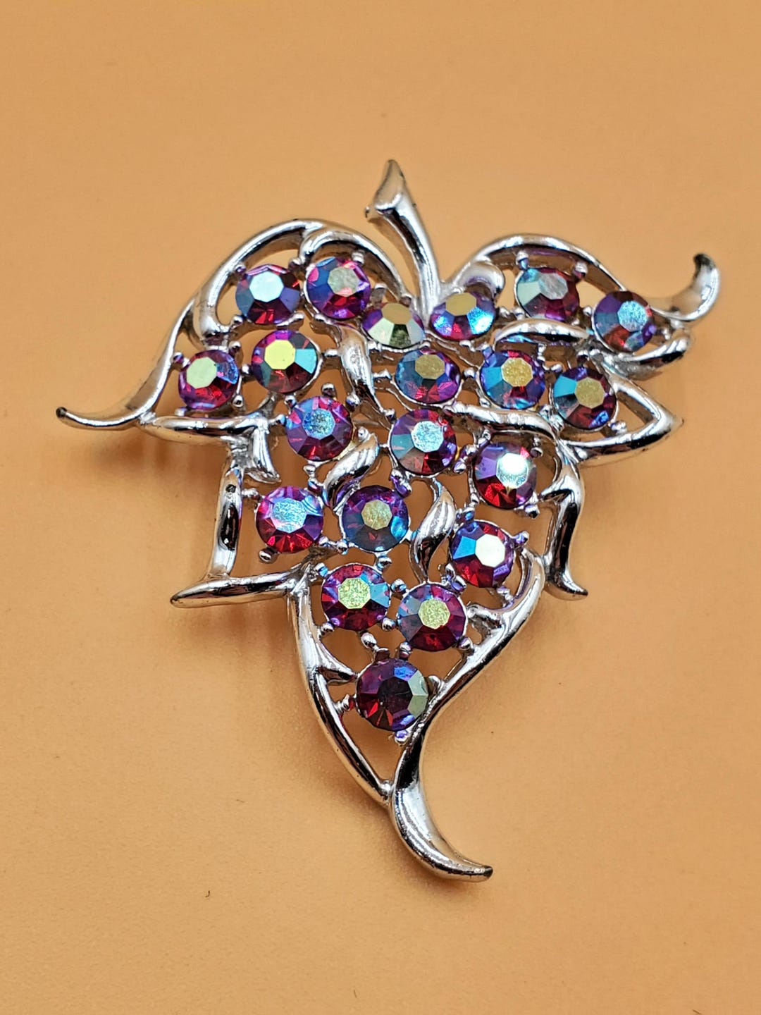 Vintage SAC Sarah Coventry Red AB Grape Cluster Brooch Pendant - Etsy