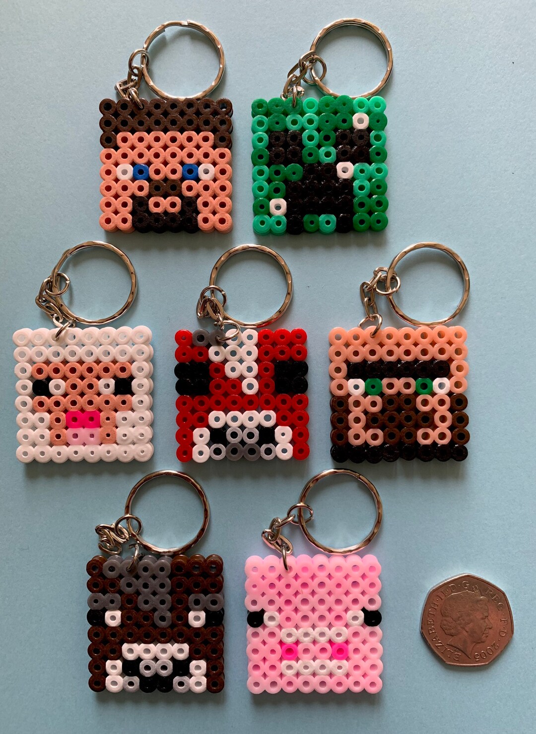 Minecraft Themed Keyrings Handmade. Party Loot Bag Fillers X1 - Etsy UK