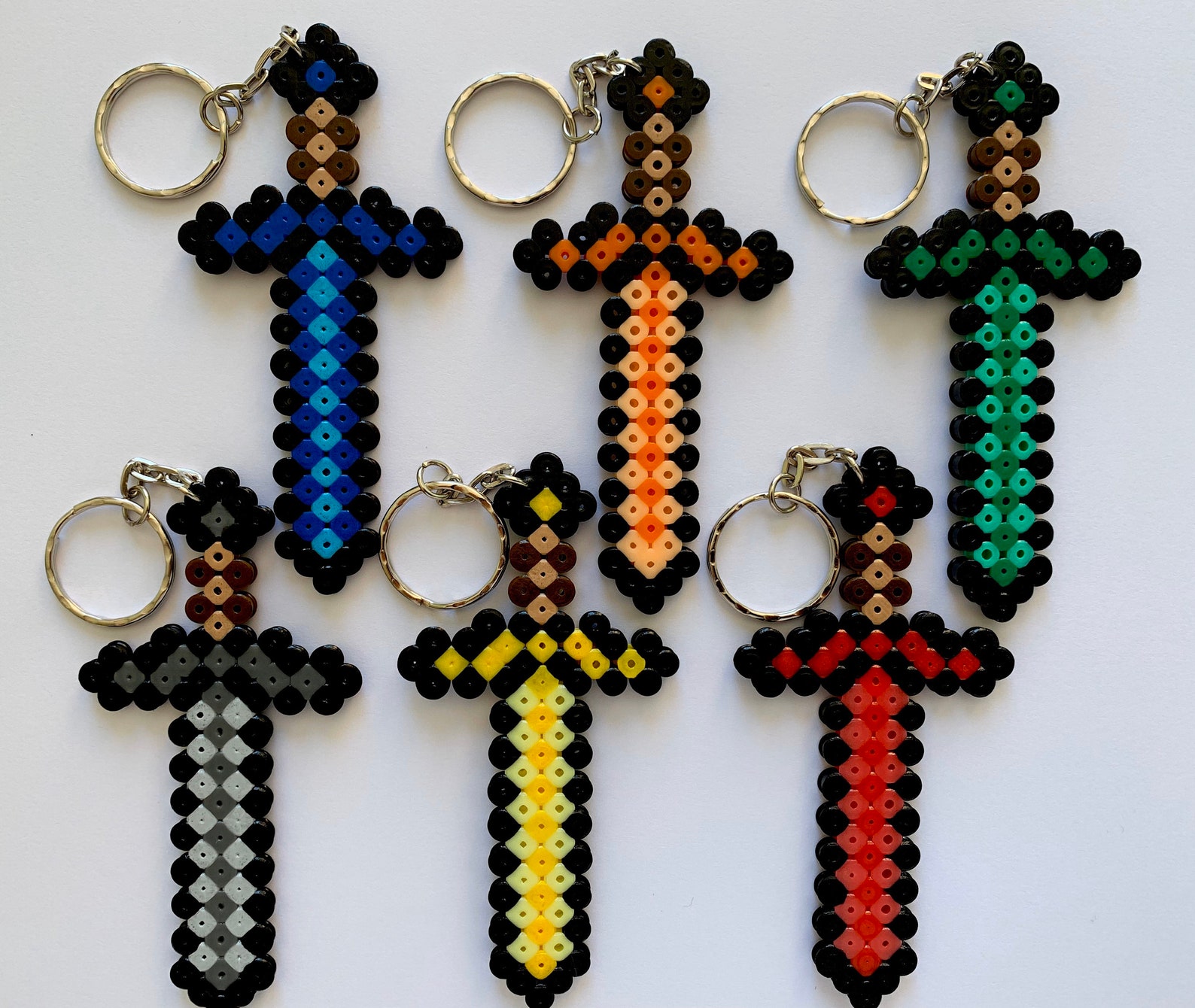 Minecraft Themed Keyrings Handmade. Party Loot Bag Fillers X1 - Etsy UK