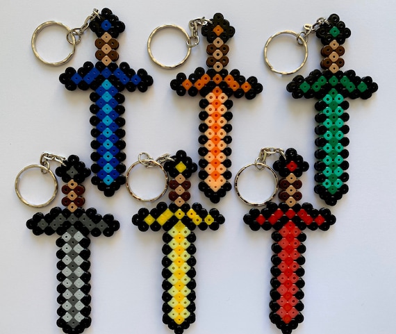 Minecraft Themed Keyrings Handmade. Party Loot Bag Fillers X1 | Etsy UK