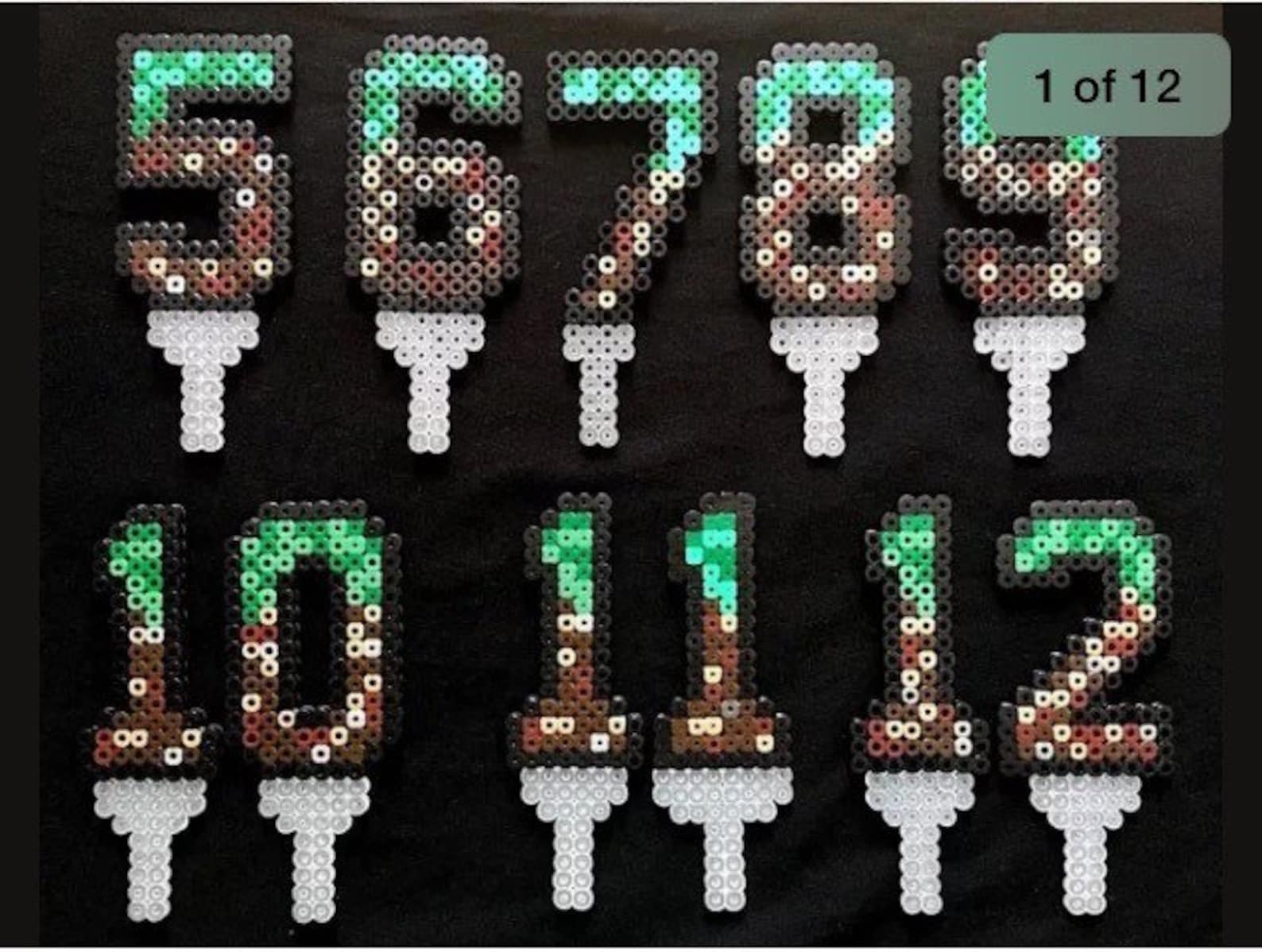 Handmade Minecraft Themed Numbered Cake Toppers 5,6,7,8,9,10,11,12 - Etsy