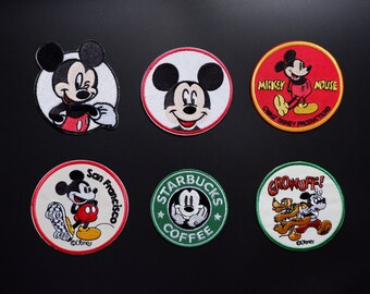 Disney Motif cheeky Mickey Mouse face embroidered patch Mickey Mouse ...