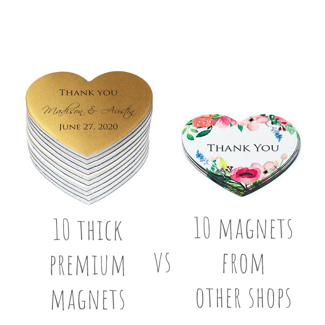 Wedding Magnets Thank You Magnets Personalized Wedding - Etsy