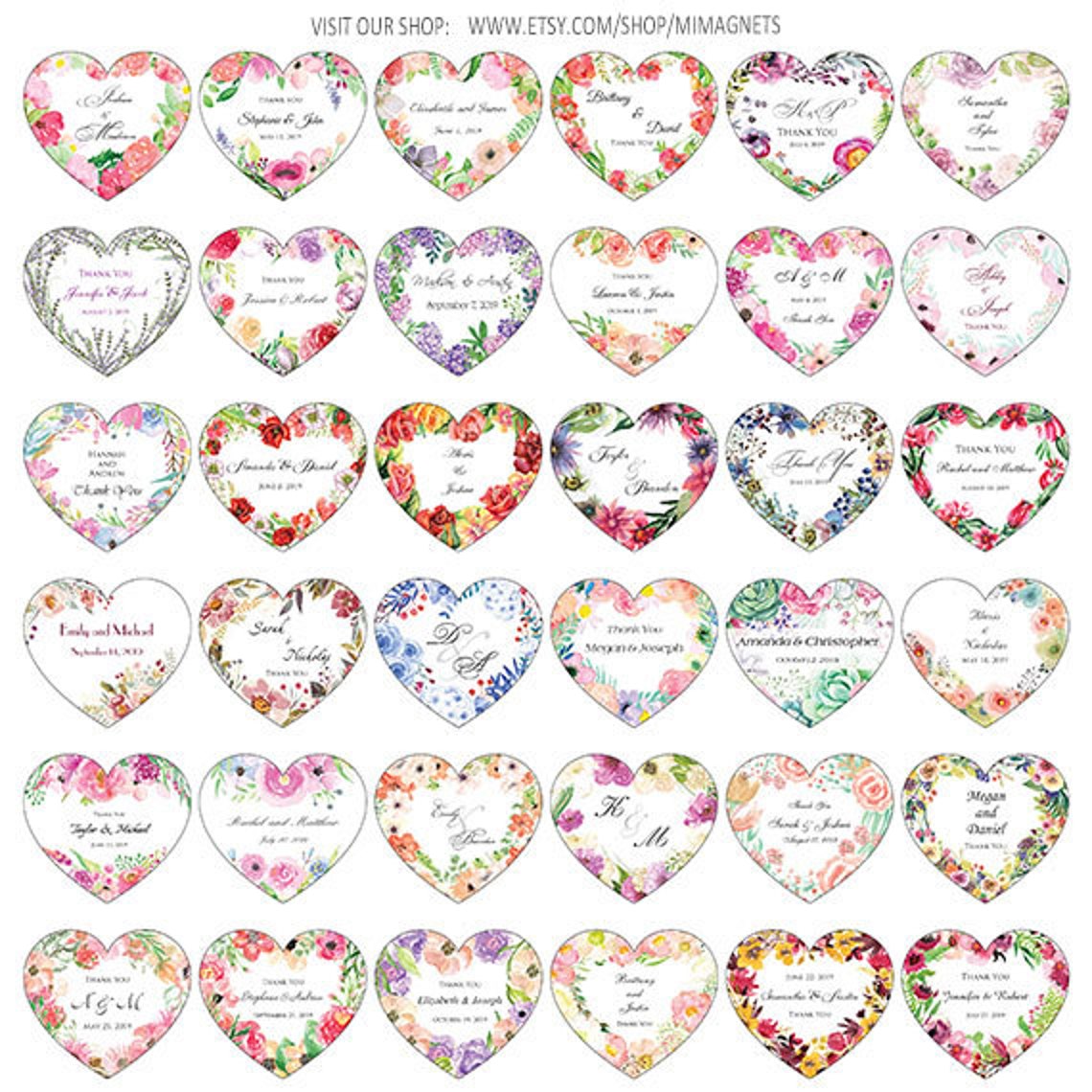 Thank You Gift, Thank You Magnets, Wedding Magnets - Etsy