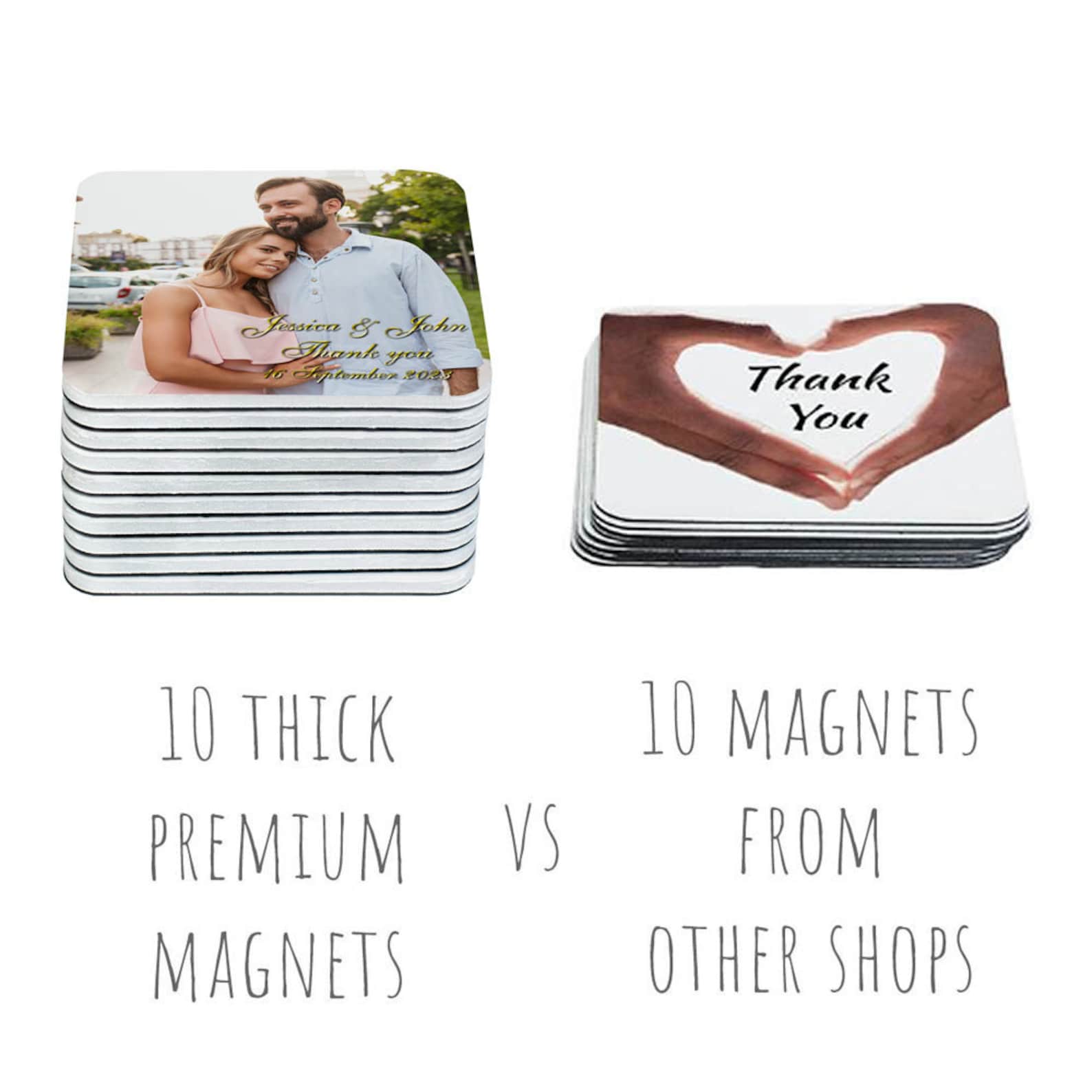 Photo Magnets, Thank You Magnets, Personalized Wedding Favors, Thick - Etsy