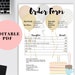 Event Planning Order Form Template, Editable PDF Download - Party ...