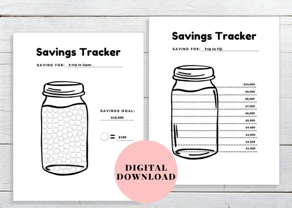 Printable Savings Jar Tracker Printable Savings Tracker - Etsy