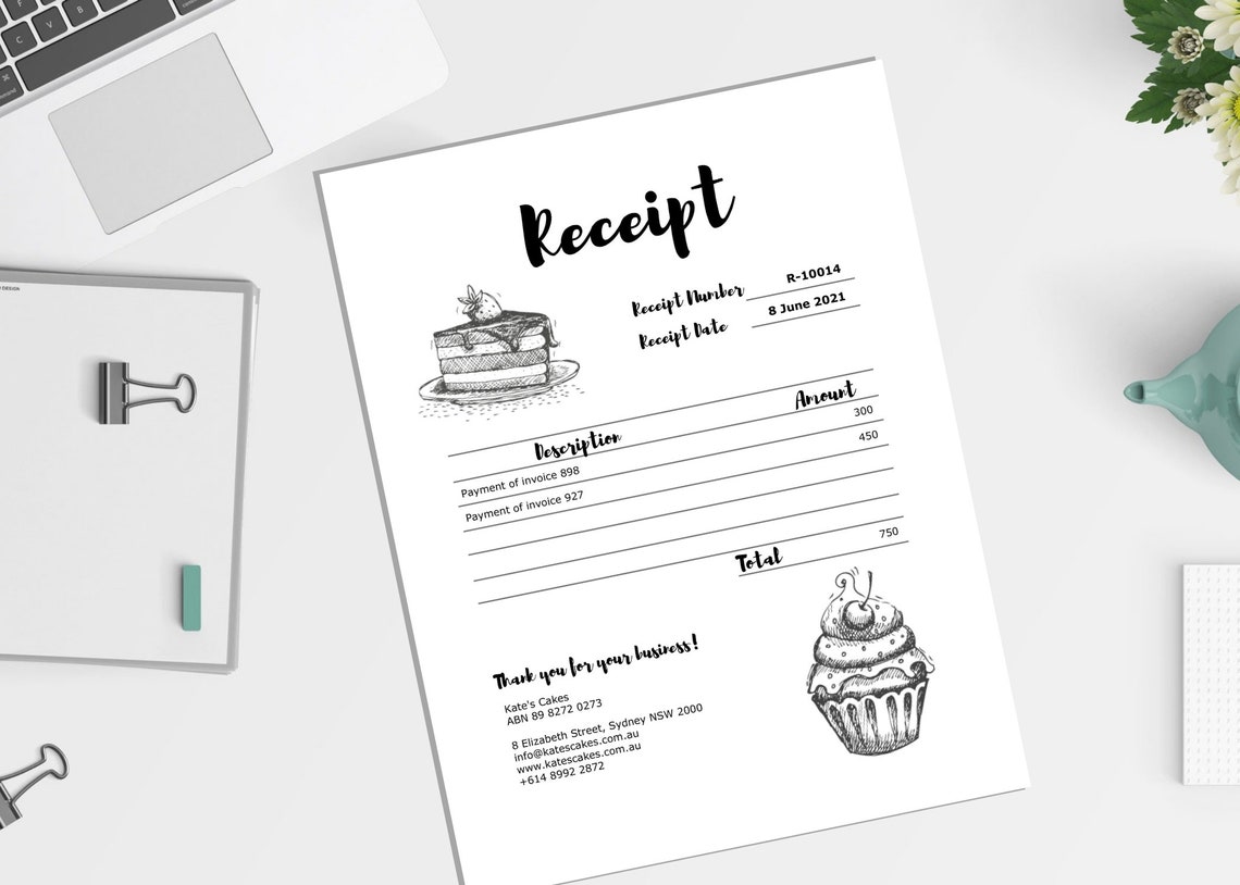 Cake Business Invoice Template Cake Shop Receipt Template and - Etsy