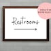 Printable Restroom Sign With Arrow, Wedding Restroom Sign With Arrow ...