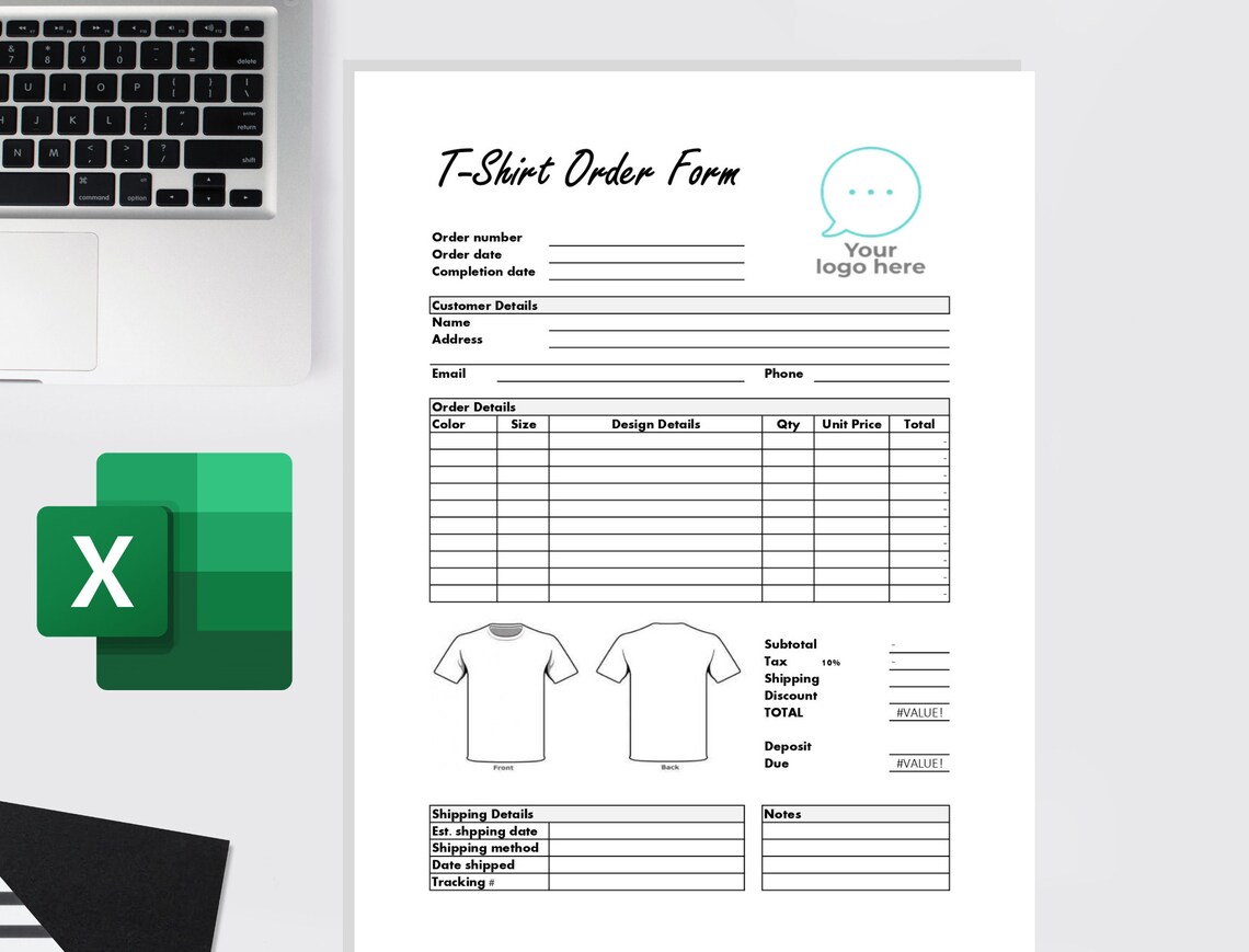 T Shirt Order Form Template, T Shirt Order Form Editable Template, T ...