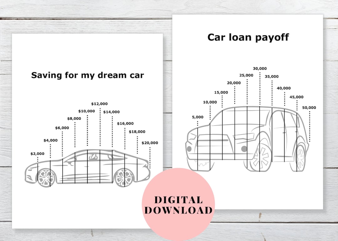 Printable Car Loan Payoff Tracker Bundle, Printable Car Savings Goal ...