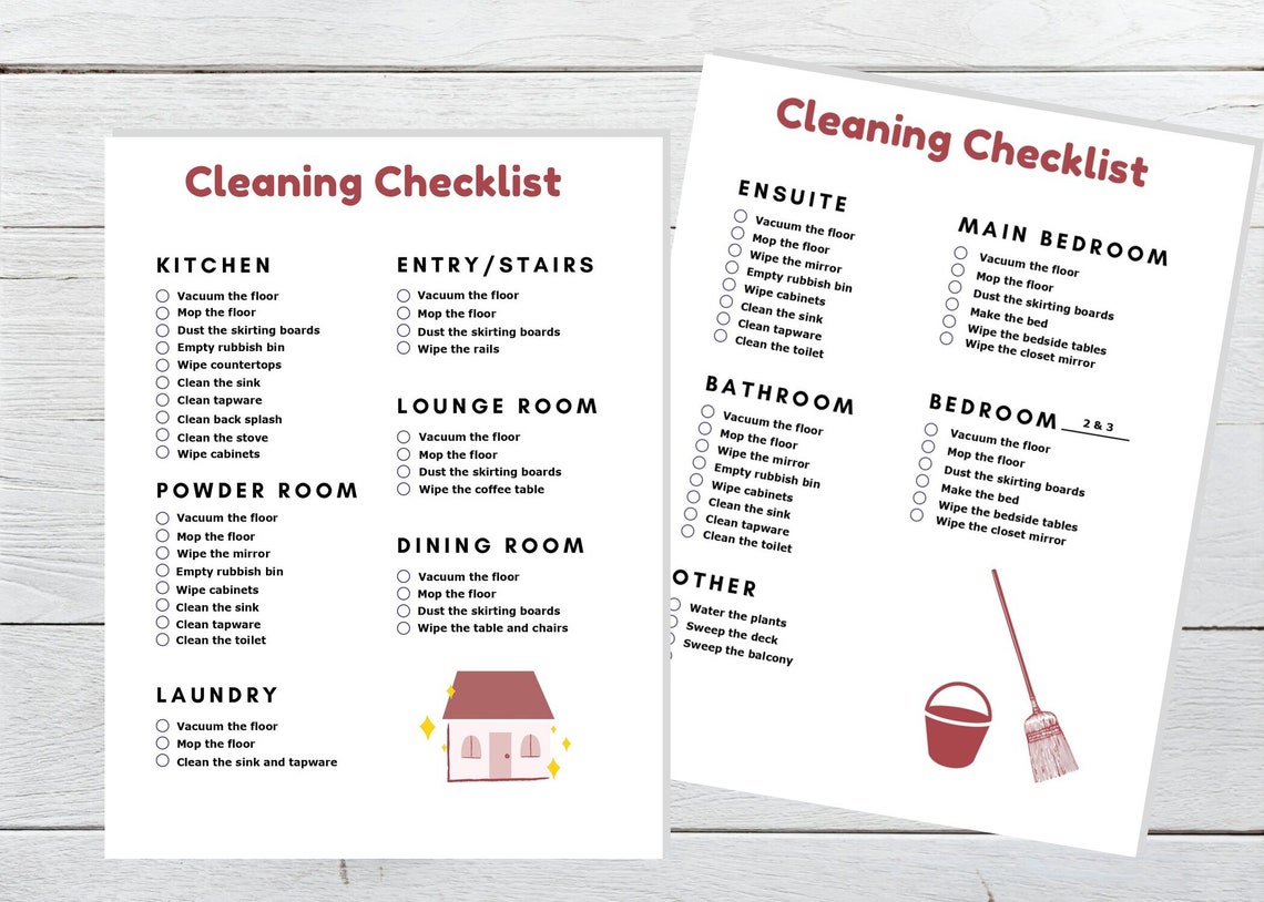 House Cleaning Checklist - Editable PDF Printable - House Cleaning ...