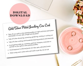 Sterling Silver Jewellery Care Card, Silver Jewelry Care Card, Jewelry ...