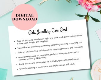 Sterling Silver Jewellery Care Card, Silver Jewelry Care Card, Jewelry ...
