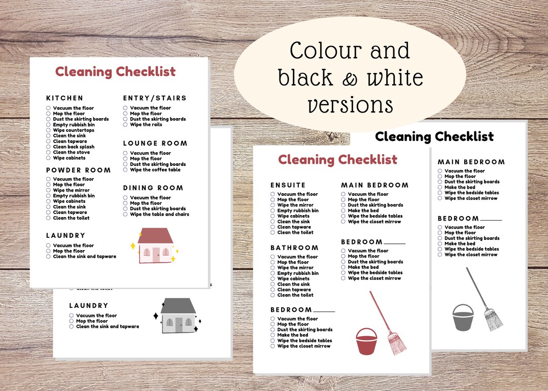 House Cleaning Checklist - Editable PDF Printable - House Cleaning ...