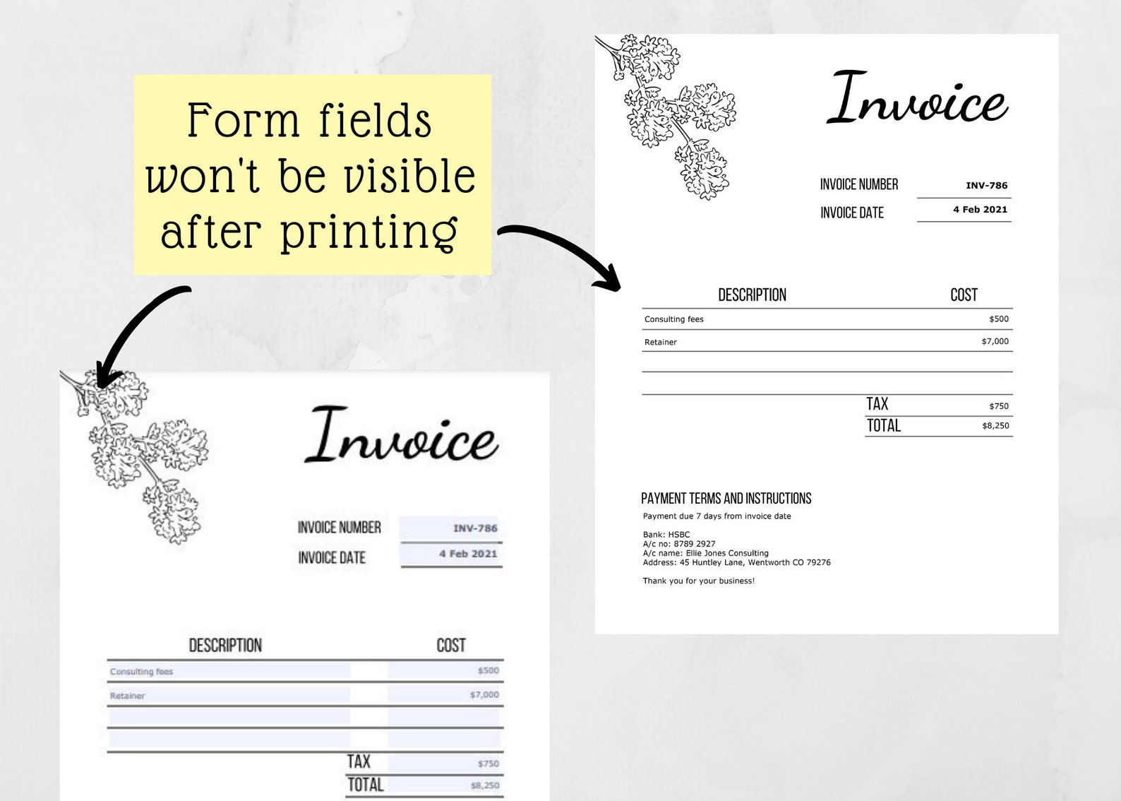 Editable PDF Invoice Template | Professional Tax Invoice | Business ...