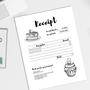 Cake Business Receipt Template, Cake Store Receipt Template, Cake Shop ...