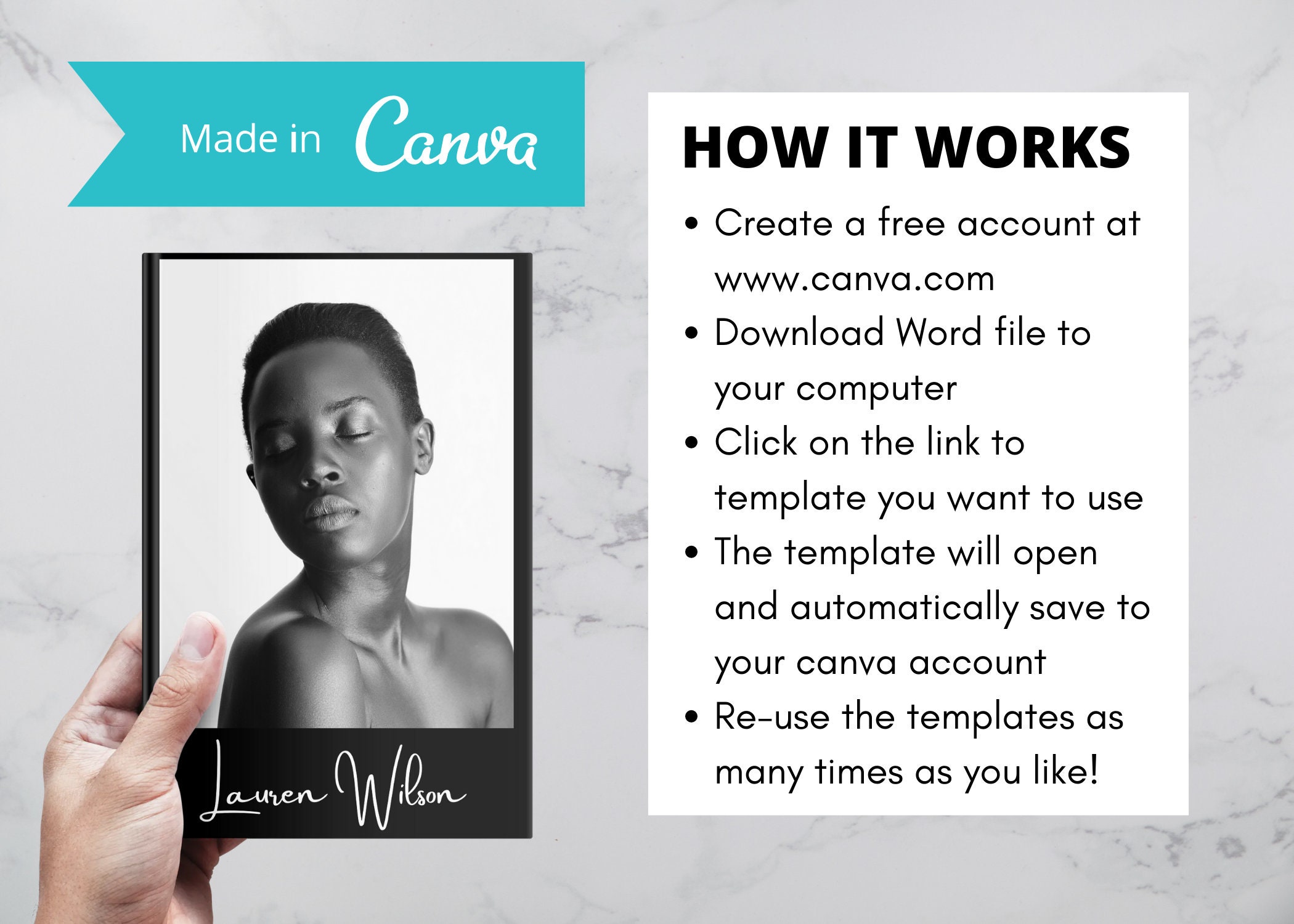 Modelling Comp Card Template for Canva | Professional Comp Card ...