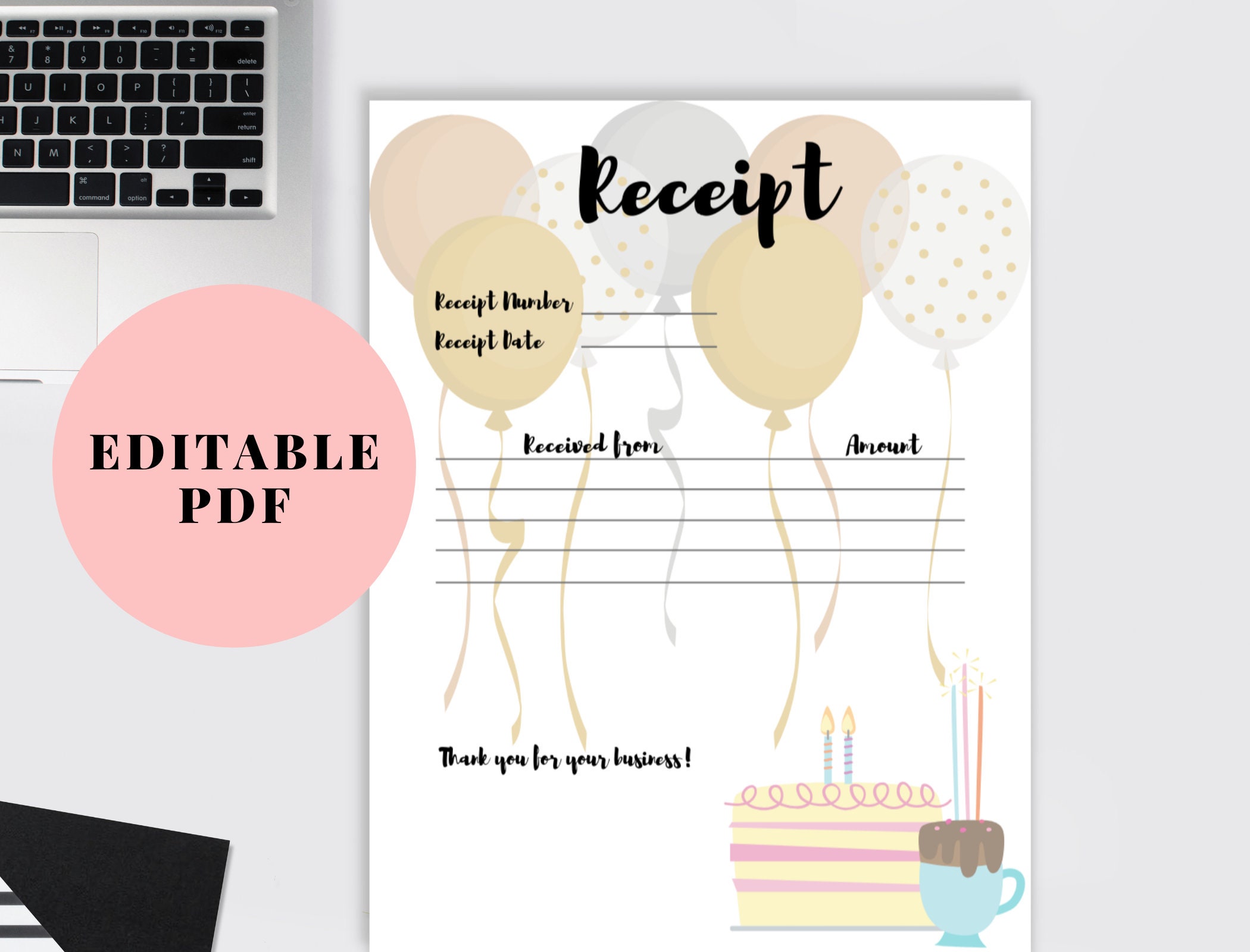 Event Planning Receipt Template, Editable PDF Download, Party Planning ...