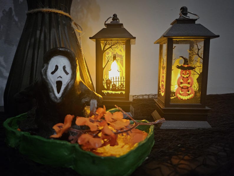 Clay Ghost Ghostface Scream Sculpture Horror Character Figure - Etsy