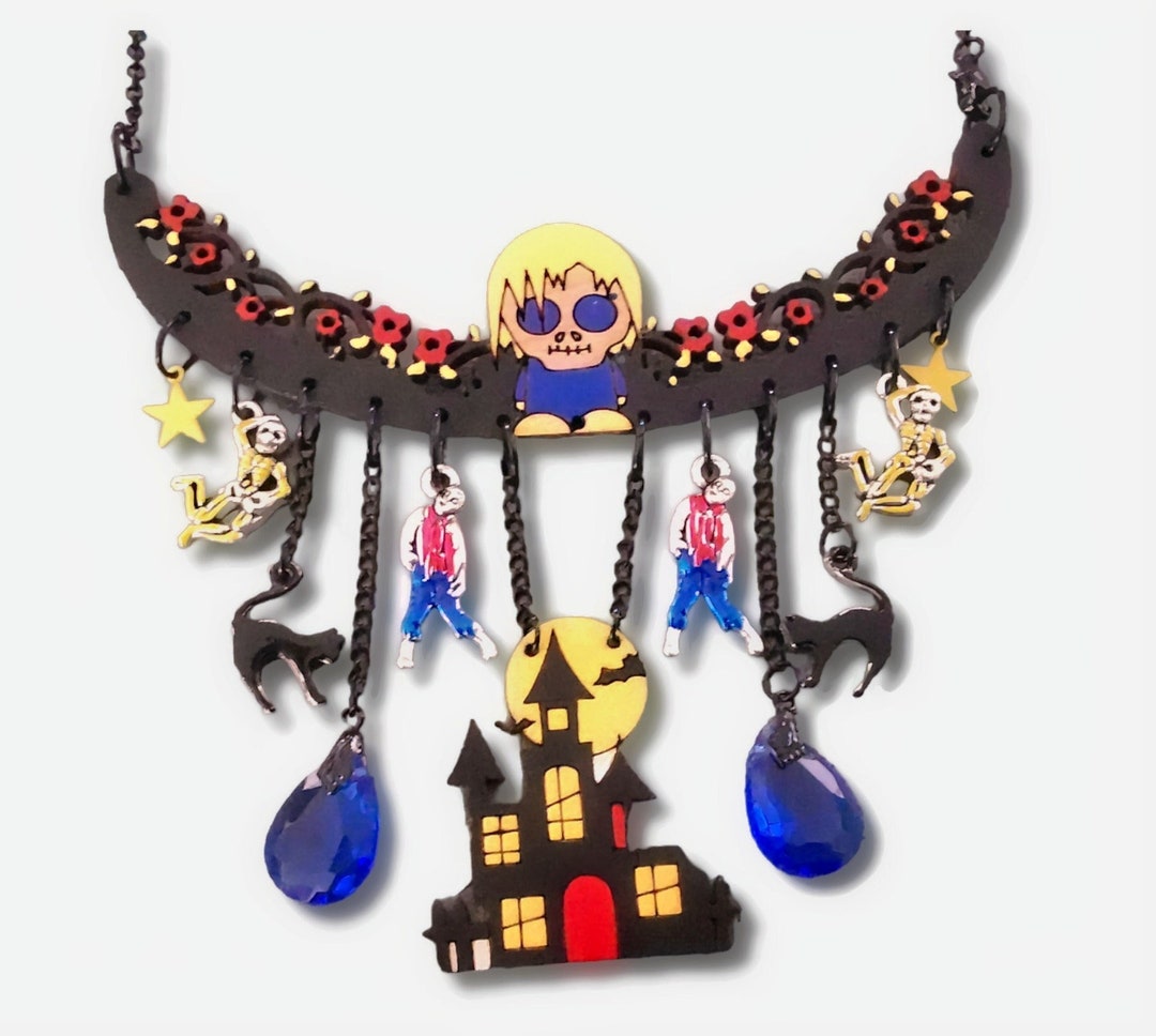 Zombies Necklace, Addams Family, Haunted Mansion, Gothic Style - Etsy