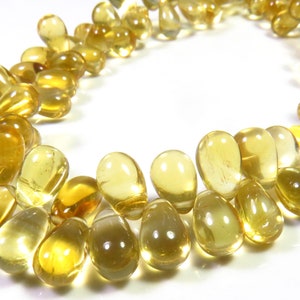 Top Grade Citrine Smooth Gemstone Beads, 6.5-10mm, Natural Yellow ...
