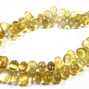Top Grade Citrine Smooth Gemstone Beads, 6.5-10mm, Natural Yellow ...