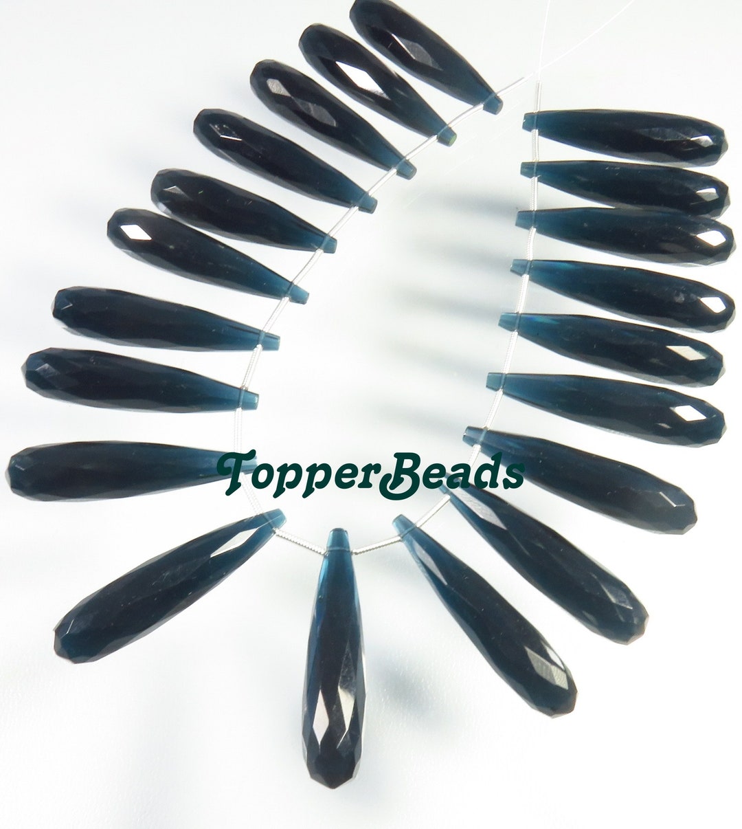 London Blue Quartz Glass Beads, Elongated Teardrop Briolette Beads ...